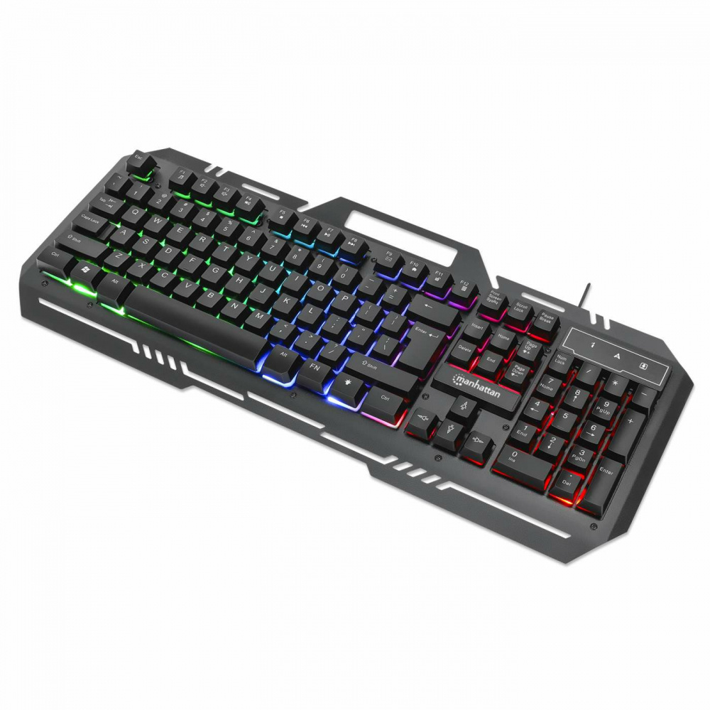 Teclado Gamer Manhattan 180610 RGB, Alámbrico, Negro (Español) Con ...