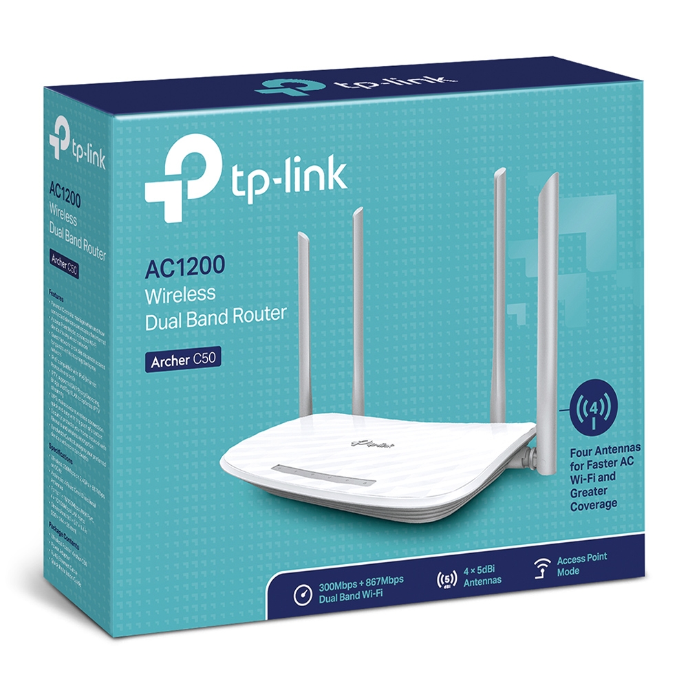 ROUTER WI-FI TP-LINK ARCHER C50 DOBLE BANDA AC1200/ ARCHER C50 Version ...